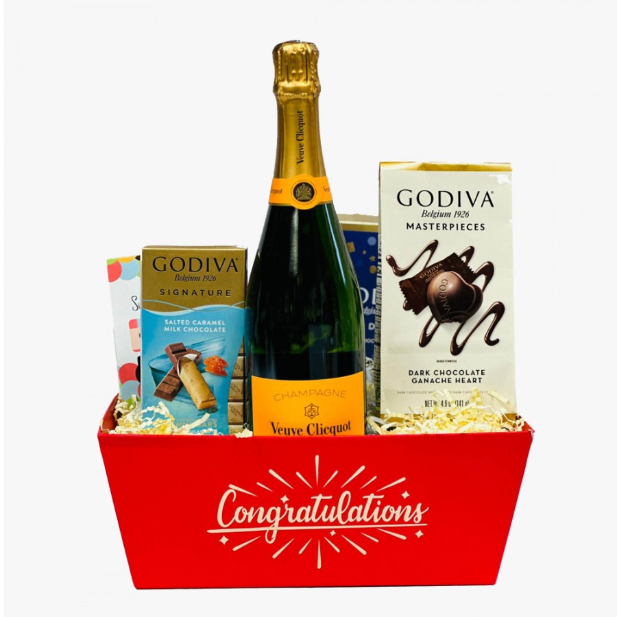 Veuve Clicquot Champagne Congratulations Gift Basket
