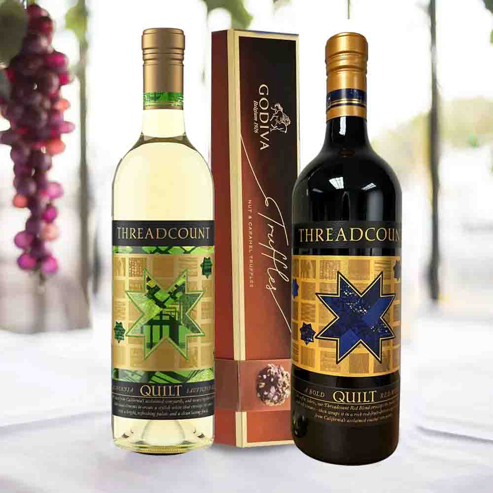 Quilt Threadcount Wine Gift Set